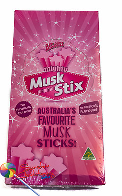 MIGHTY MUSK STICK LOLLIES - FYNA approx 180 Candy Musk sticks Post ...