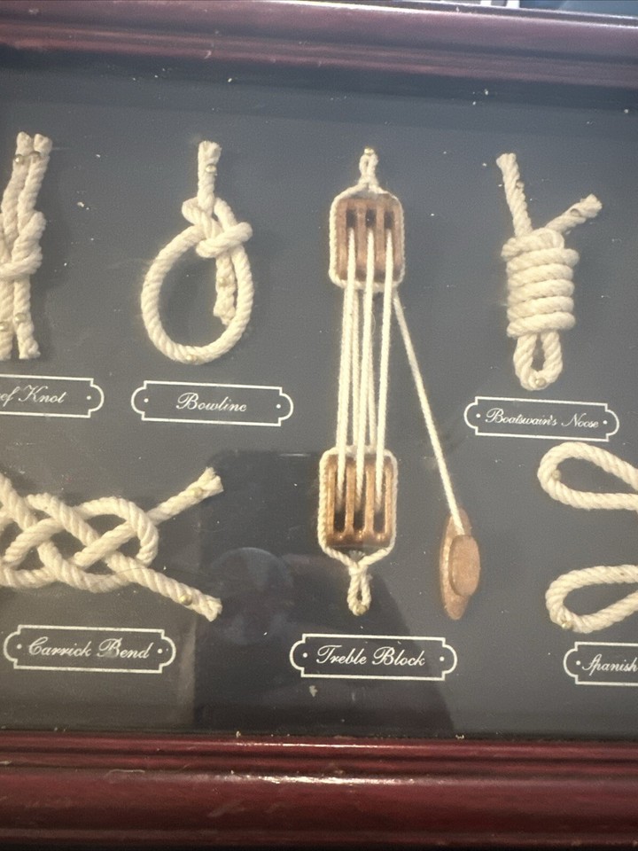 Nautical Navy Maritime 3D Knot Shadow Box Framed Picture Wall Art Decor ...