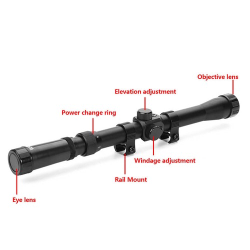 3-7x28 Rifle Scopes Hunting Optics with Scope Mount Rings for 11mm Rail ...
