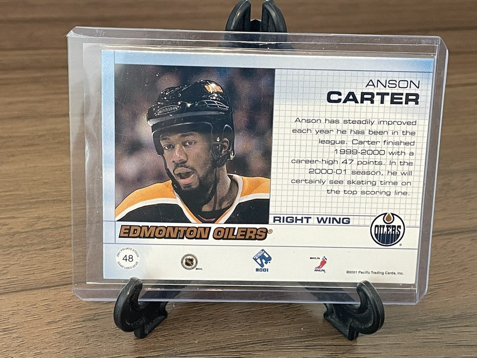 2000-01 Pacific Private Stock Game Gear Anson Carter Boston Bruins #48 ...