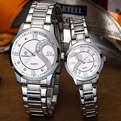 Romantic Pair His And Hers Wrist Watches Sets For Couples White Set Of ...