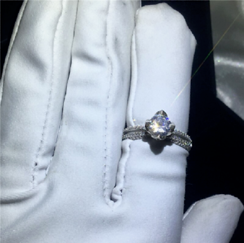 2Ct Round Lab-Created Diamond Solitaire Engagement Ring 14K White Gold ...