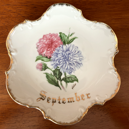 Vintage Norcrest September Aster Decorative Plate Japan HandCrafted P ...