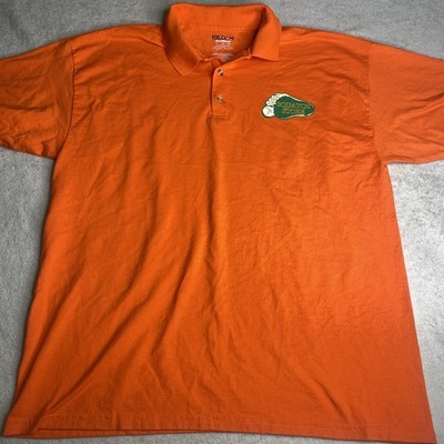 Bigfoot Sasquatch Store Shirt Mens XL Gildan Orange Polo Shirt Funny | eBay
