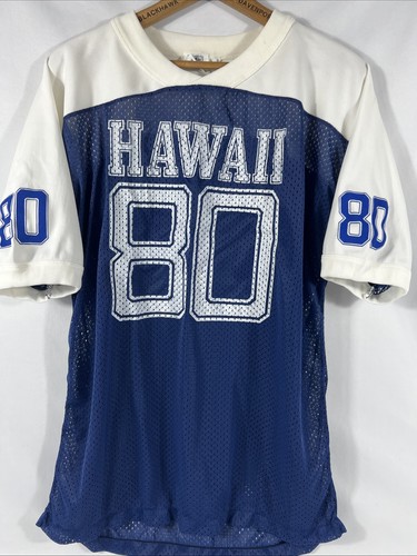 Vintage 80’s Hawaii 80 Mesh Sun Kiss Football Jersey Size XL University ...