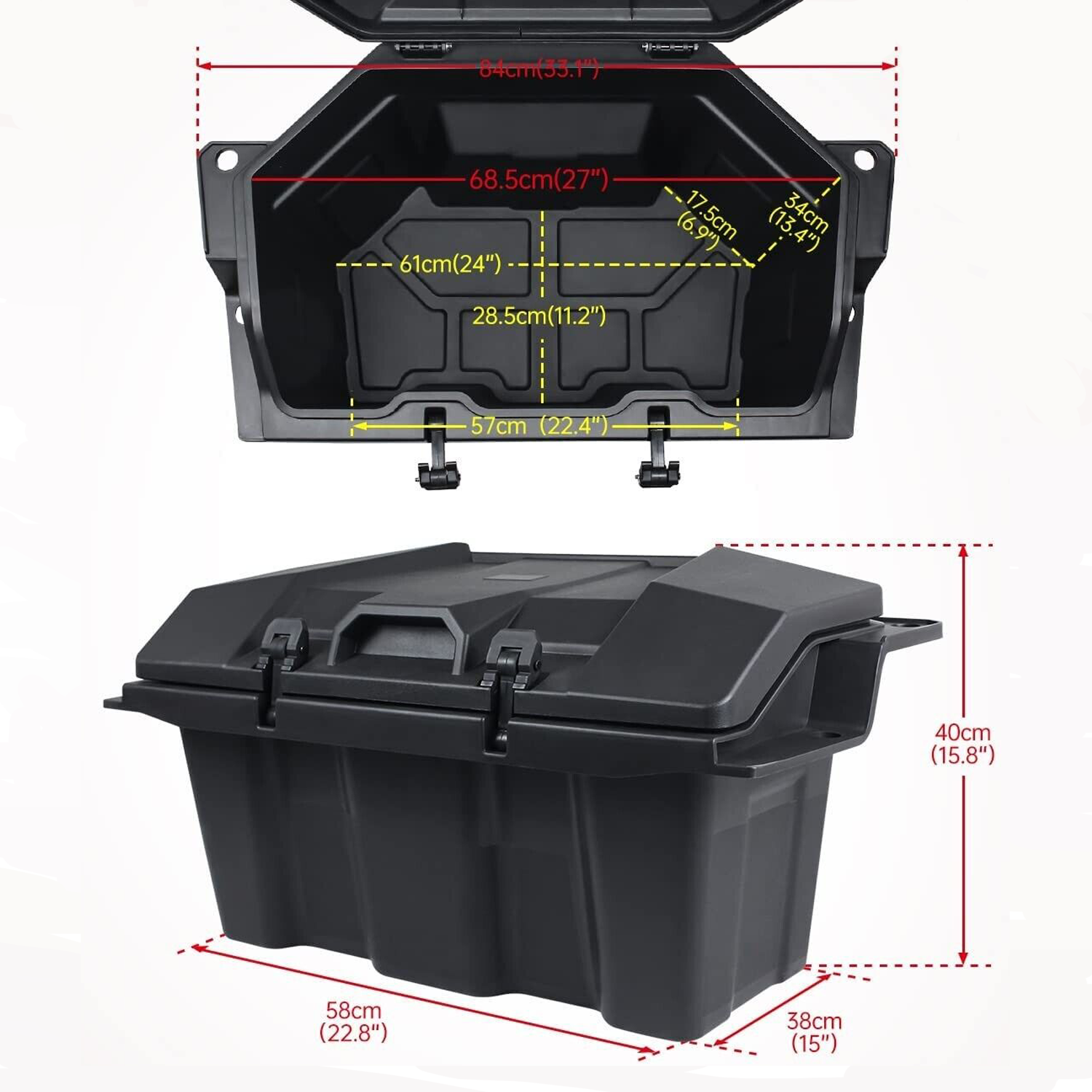 73QT Rear Cargo Storage Box for Polaris RZR PRO XP/XP 4 2020-2024 ...