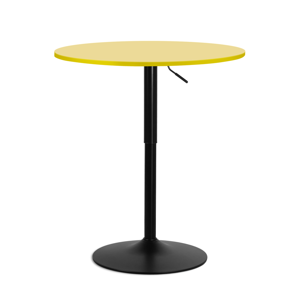 Adjustable Counter Height Bar Table Wood Round Tabletop Chrome Base Pub ...