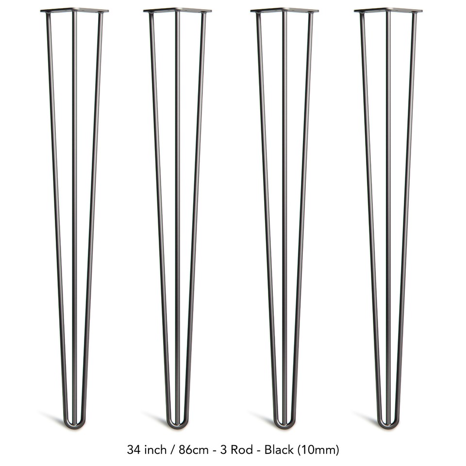 4x Premium Hairpin Table Legs + FREE Screws, Guide, AND Protector Feet ...