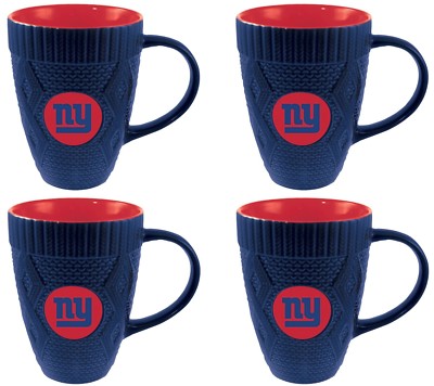 (4) NFL New York Giants NYG Football Ceramic Coffee Mug Drink Cup 16oz ...