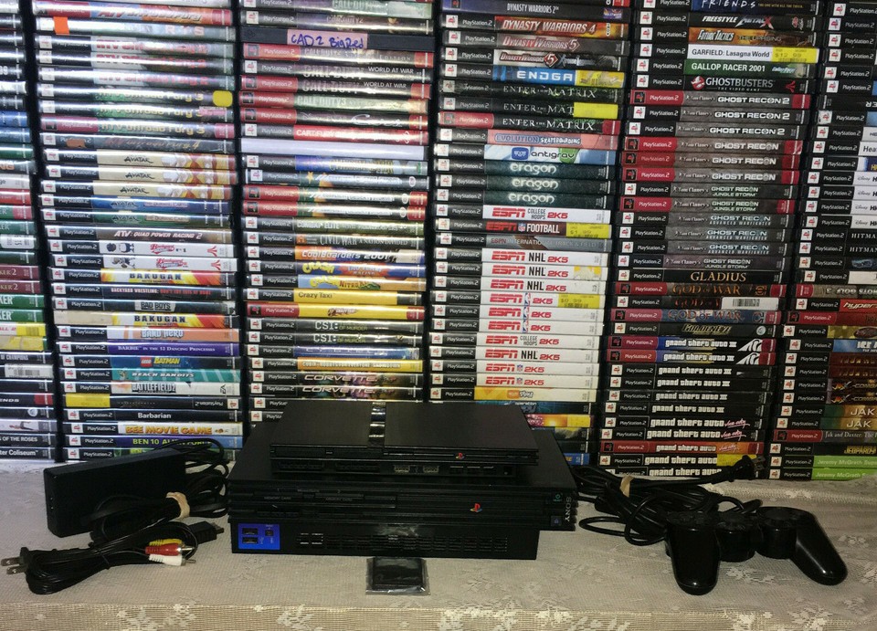 SONY PLAYSTATION 2 PS2 FAT OR SLIM CONSOLE LOT BUNDLE WITH 7 GAMES | eBay