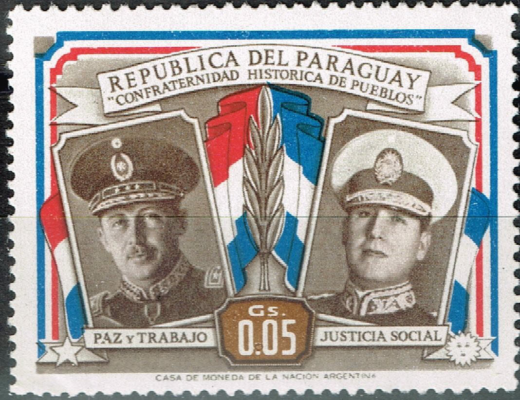 Paraguay Dictators Alfredo Stroessner and Argentinian Juan Peron Flags ...