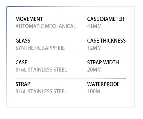 Welly Merck Automatic Mechanical Men's Watch 10ATM World Time Sapphire ...