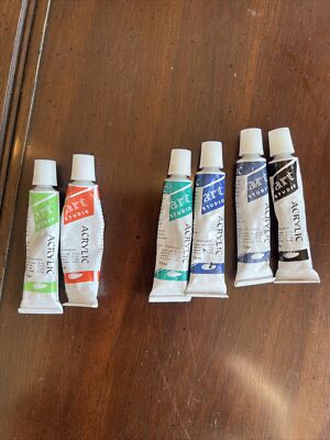 6 Art color & Art studio Acrylic paint tubes. Used. 12ml tubes | eBay