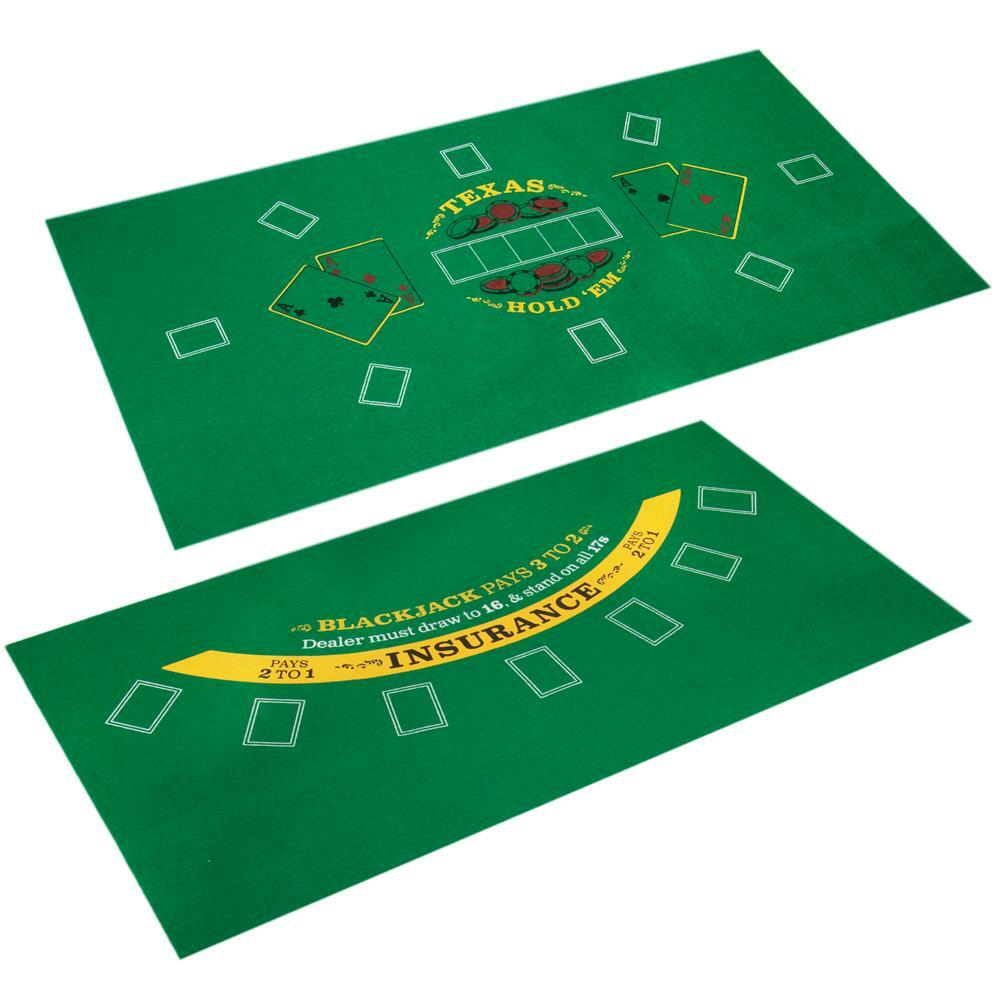 Texas Hold'em Table Cover Double-Sided Poker Table Mat - Blackjack ...