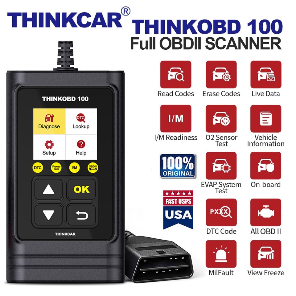 ThinkOBD 100 OBD2 Scanner Car Engine Fault Code Reader Diagnostic Scan ...