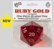 KOP17967 Koplow Games Transparent: 55mm D20 Countdown Ruby/Gold | eBay