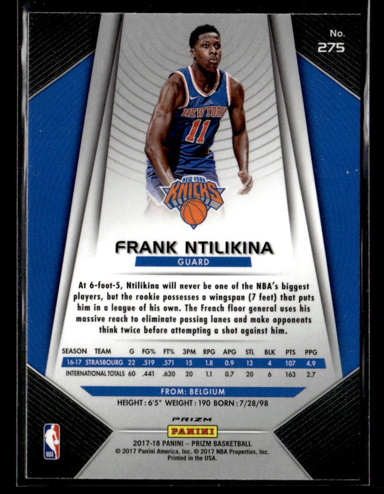 2017-18 Panini Prizm Silver #275 Frank Ntilikina RC | eBay