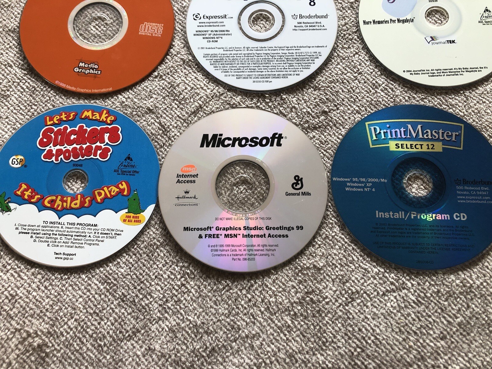 American Greetings CreataCard Calendar Stickers Scrapbook CD Rom LOT OF ...