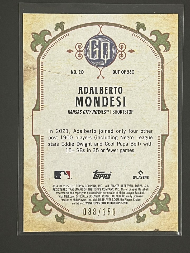 2022 Topps Gypsy Queen #20 Adalberto Mondesi Blue Parallel /150 Royals ...