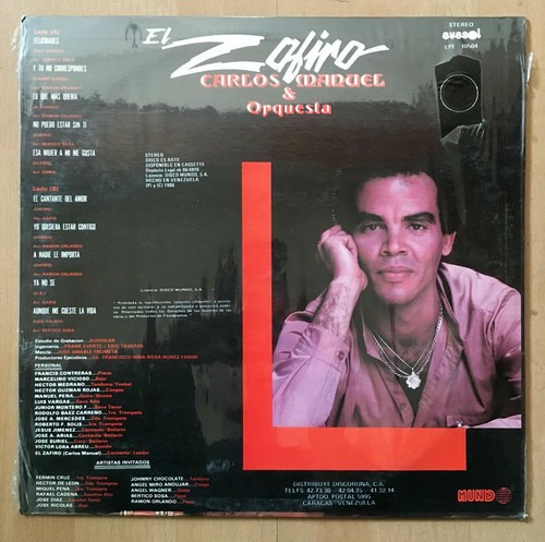 Carlos Manuel & Orquesta ‎– El Zafiro [1985] LP Latin Merengue ...