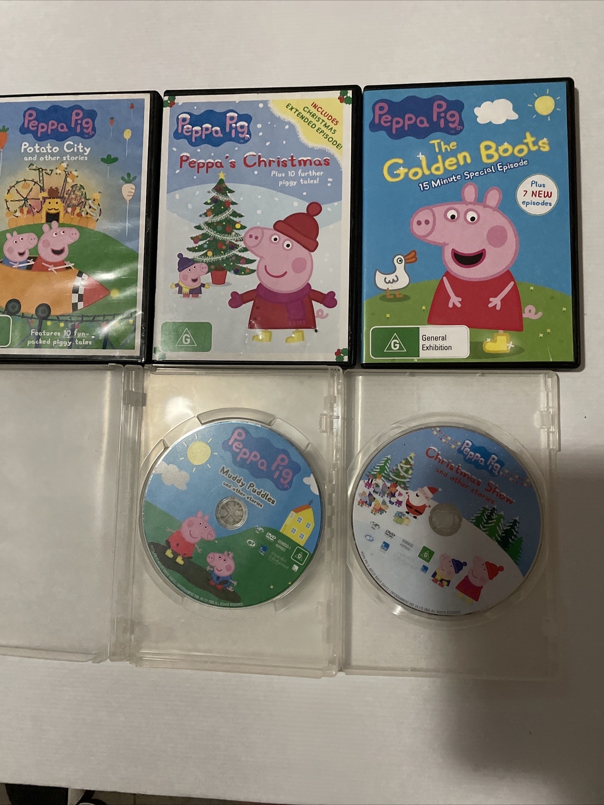 Peppa Pig - 5 DVD Bundle Peppa's Christmas Potato City, The Golden ...