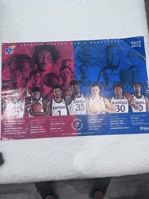 2019-2020 Kansas University Jayhawks KU Basketball Poster schedule ...