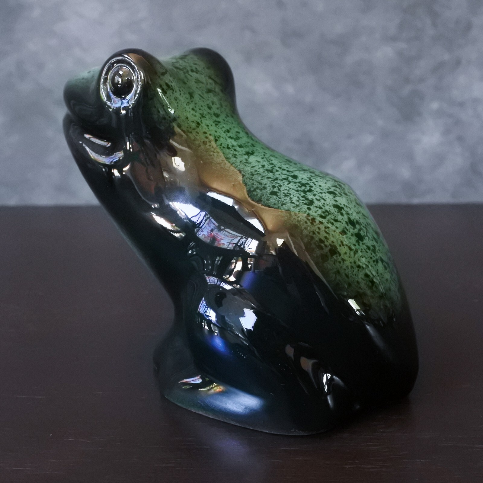 Vintage Howard Pierce Large Green Frog Porcelain Art Pottery MCM ...