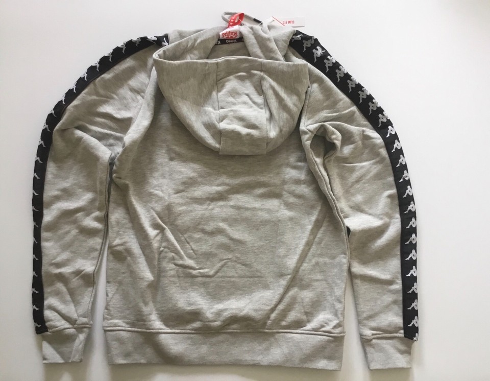 KAPPA Men’s Hoodie Cotton Grey White Black Jacket Banda Hurtado Slim ...