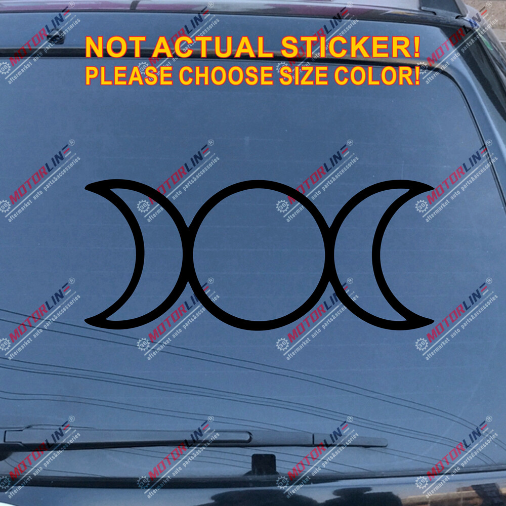 Triple Moon Symbol Decal Sticker Car Vinyl Pagan Wiccan Goddess pick ...