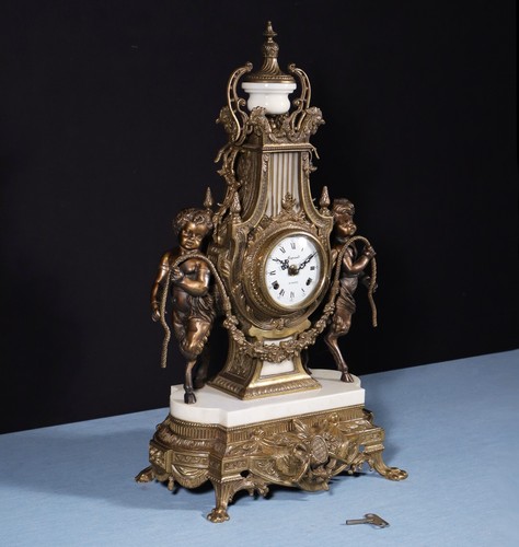 Vintage French Regnault Mantel Clock with Hermle/FHS Clockworks- Not Running | eBay