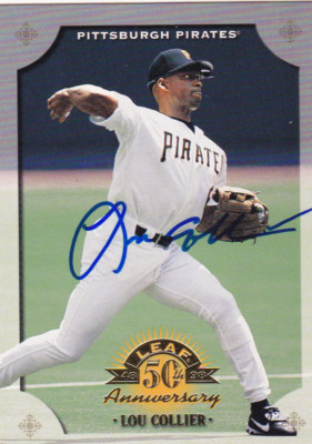 LOU COLLIER PITTSBURGH PIRATES SIGNED BASEBALL CARD BREWERS RED SOX ...