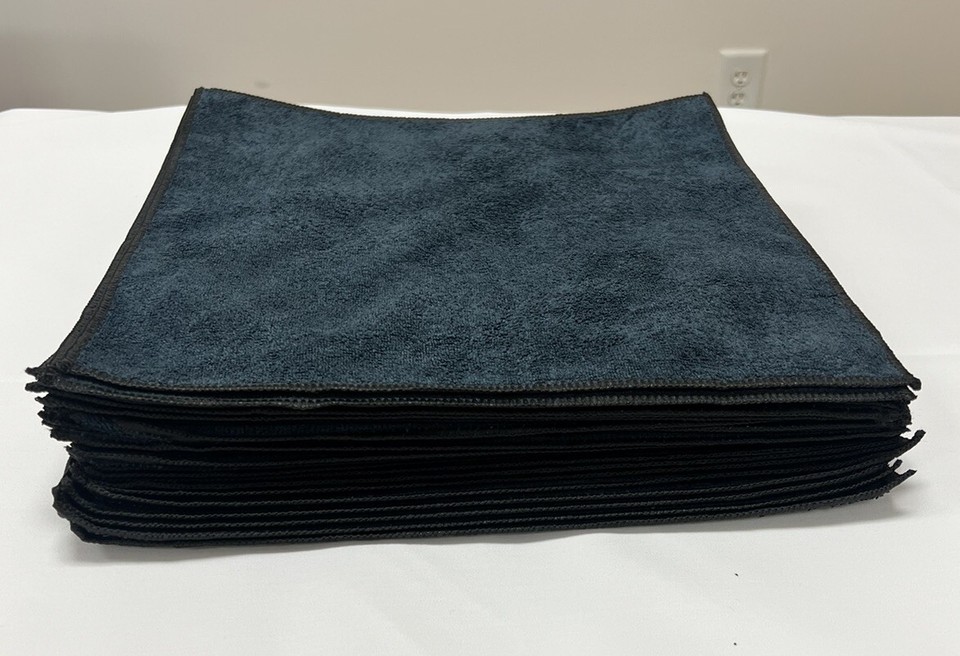 Black Microfiber Cleaning Cloths 14x14- 12 Per Pack | eBay