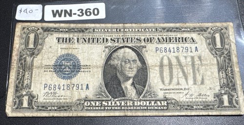 OBSOLETE U.S. PAPER MONEY: 1928A $1 Silver Certificate Blue Seal WN-360 ...