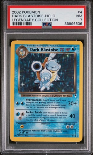 PSA 7 Pokemon TCG 2002 Legendary Collection #4/110 Dark Blastoise Holo ...