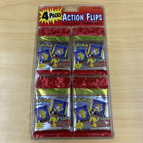 1999 Pokemon Action Flipz 4 SEALED PACKS Premier Edition Lenticular ...