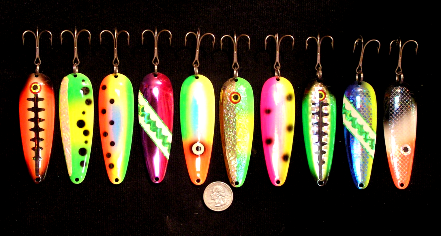 3 1/2" Salmon Trout Walleye Trolling Spoons Downrigger Fishing Lures | eBay