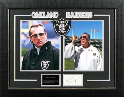 Raiders Al Davis Authentic Signed 3x5 Index Card Framed Display BAS # ...