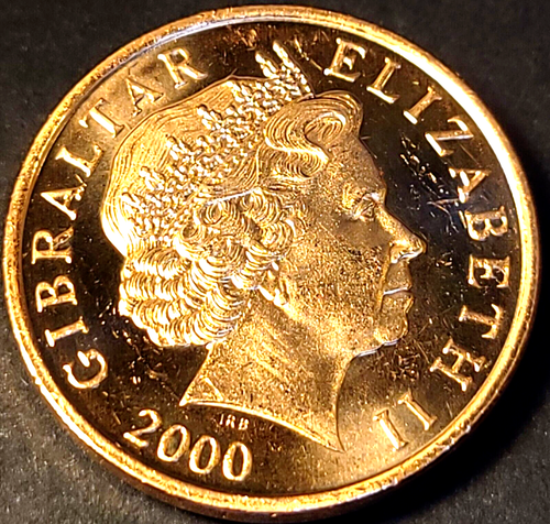 Gibraltar Two Pence Coin 2000 BU - Lighthouse Europa Point 26mm UK ...