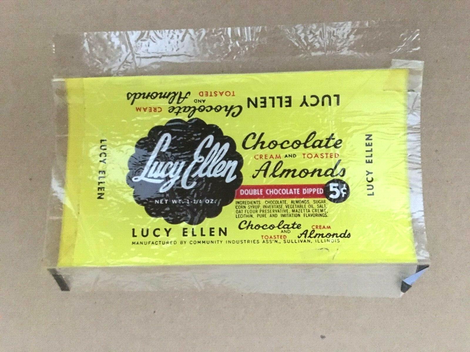 1950 Lucy Ellen 5 Cent Chocolate & Almonds Candy Bar Wrapper | eBay
