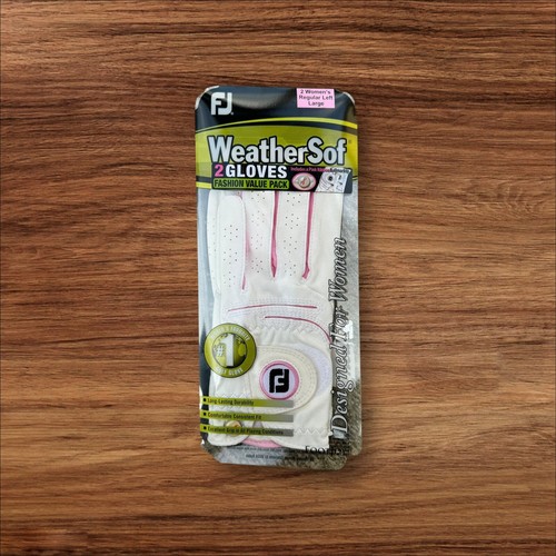 FJ Footjoy WeatherSof 2 Golf Gloves Left Hand Women Regular Large L Pink Black | eBay