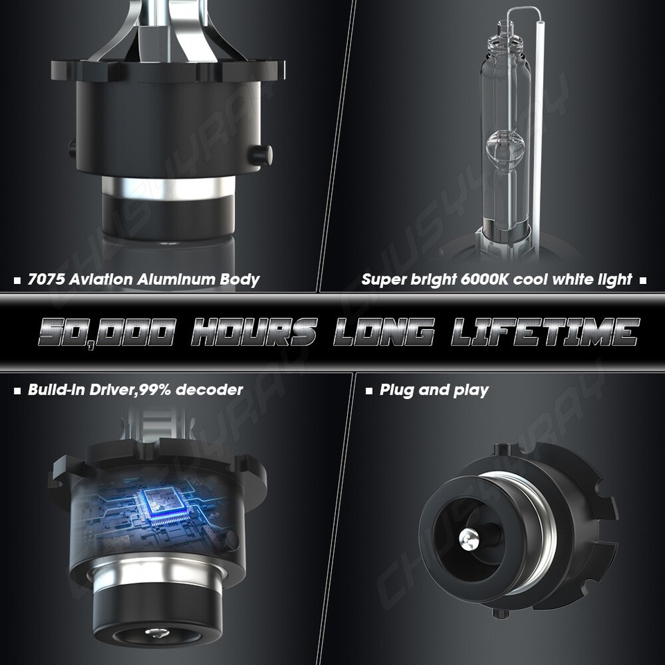 2X D4S D4R LED Headlight Bulb Replace HID Xenon Super White 6000K ...