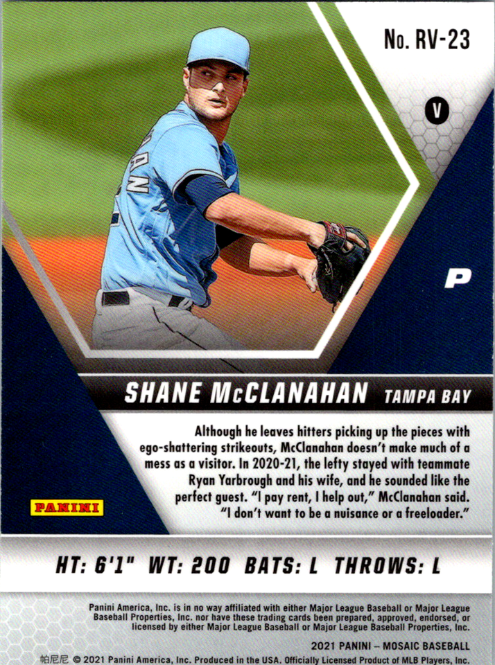 SHANE McCLANAHAN : MLB - 2021 - PANINI MOSAIC ROOKIE - CARD No # RV-23 | eBay