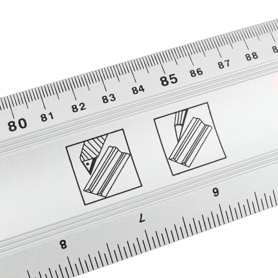 1 METRE METAL RULER Steel Aluminium Large 1M 100cm 40" Metric Imperial ...