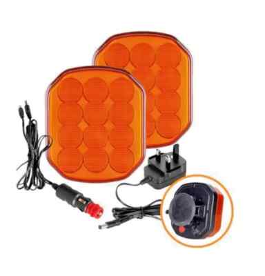Durite 0-441-11 Magnetic Li-Ion Rechargeable Amber LED Warning Lights ...