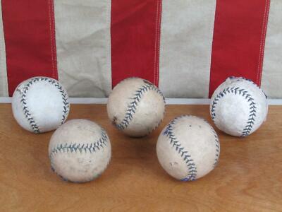 Vintage Bounder Ball Baseballs 1940s-1950s Group 5 Leather Blue Stitch ...