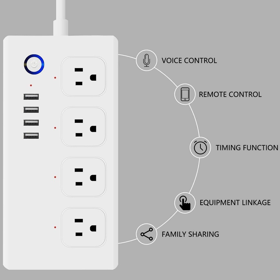 Smart Power Strip, UseeLink WiFi Surge Protector Compatible with Alexa ...