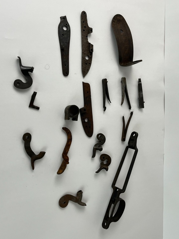 Lot 17 Original Contract Musket Parts Carbine Butt Plate Hammer Trigger ...