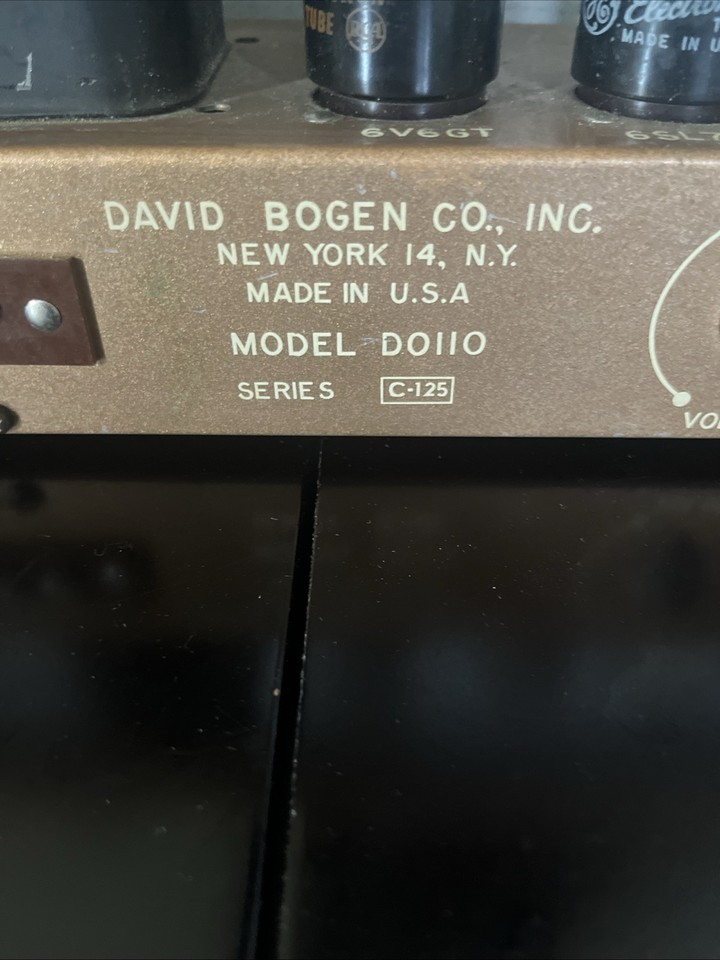 Vintage David Bogen Tube Power Amplifier Model D0110 6V6GT 6SL7GT | eBay