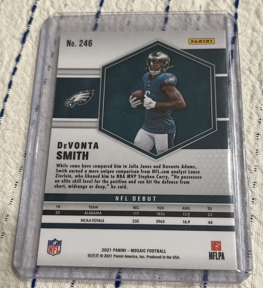 2021 Mosaic DeVonta Smith NFL Debut Rookie Card RC #246 Eagles | eBay