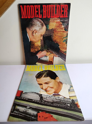 2 - Model Builder Magazine February & March 1941 Railroad Lionel Corp ...